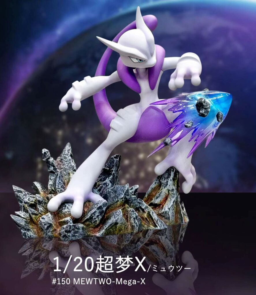 1 20 Scale World Zukan Mewtwo Mega X And Mega Y Pokemon Resin Statue
