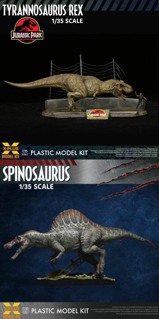 1/35 Scale Tyrannosaurus Rex & Spinosaurus - Jurassic Park Official ...